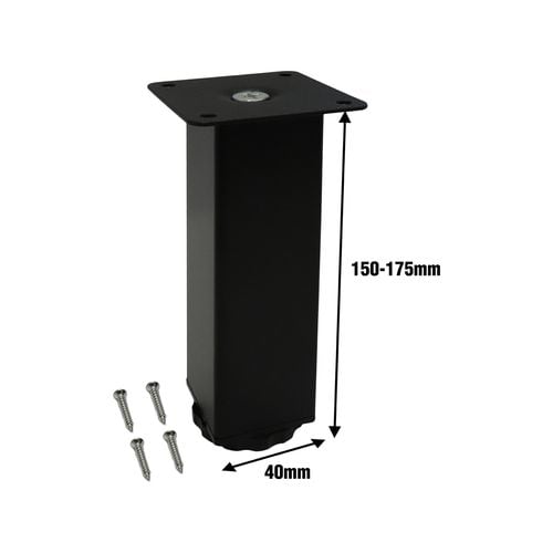 Adoored 40 x 40 x 150mm Black Square Table Leg - Bunnings Australia