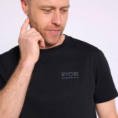 Ryobi Wear Black Classic Logo Tee - Small - Bunnings Australia