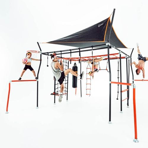 VULY Adventure Quest Monkey Bars Extra Large Playset & Jungle Gym with Shade Cover - Bunnings ...