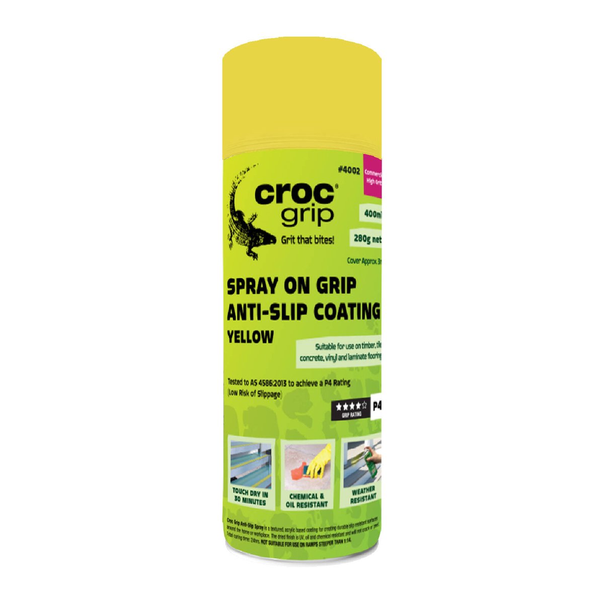 Croc Grip Spray On Yellow Anti-Slip Coating - Bunnings Australia