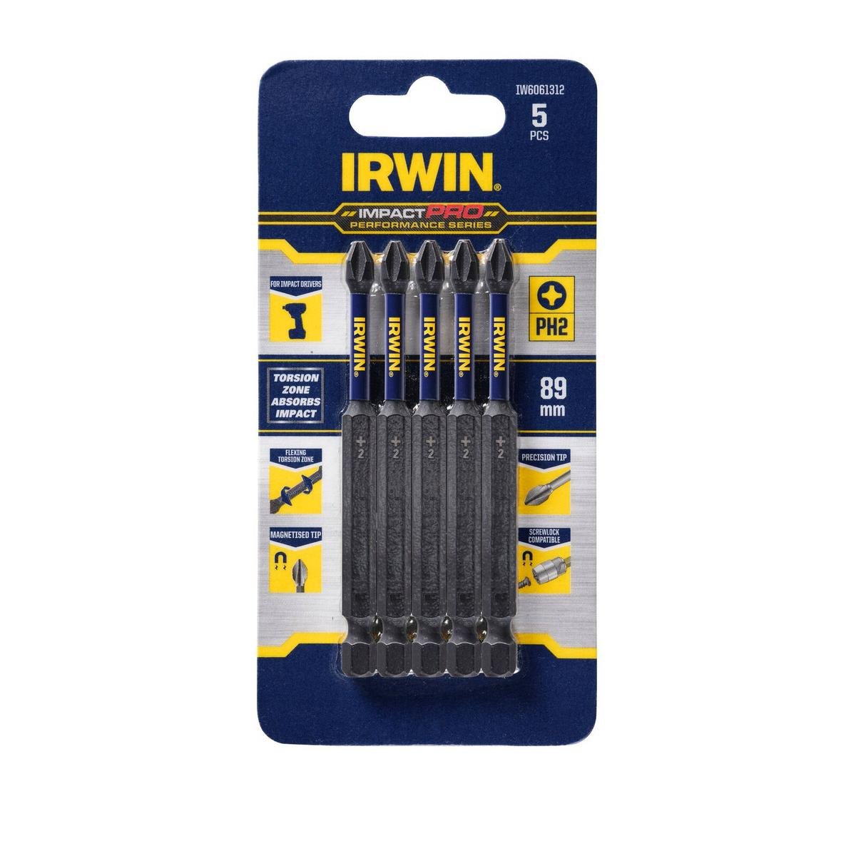 Irwin Impact Pro Performance 89mm PH2 - 5 Pack - Bunnings New Zealand