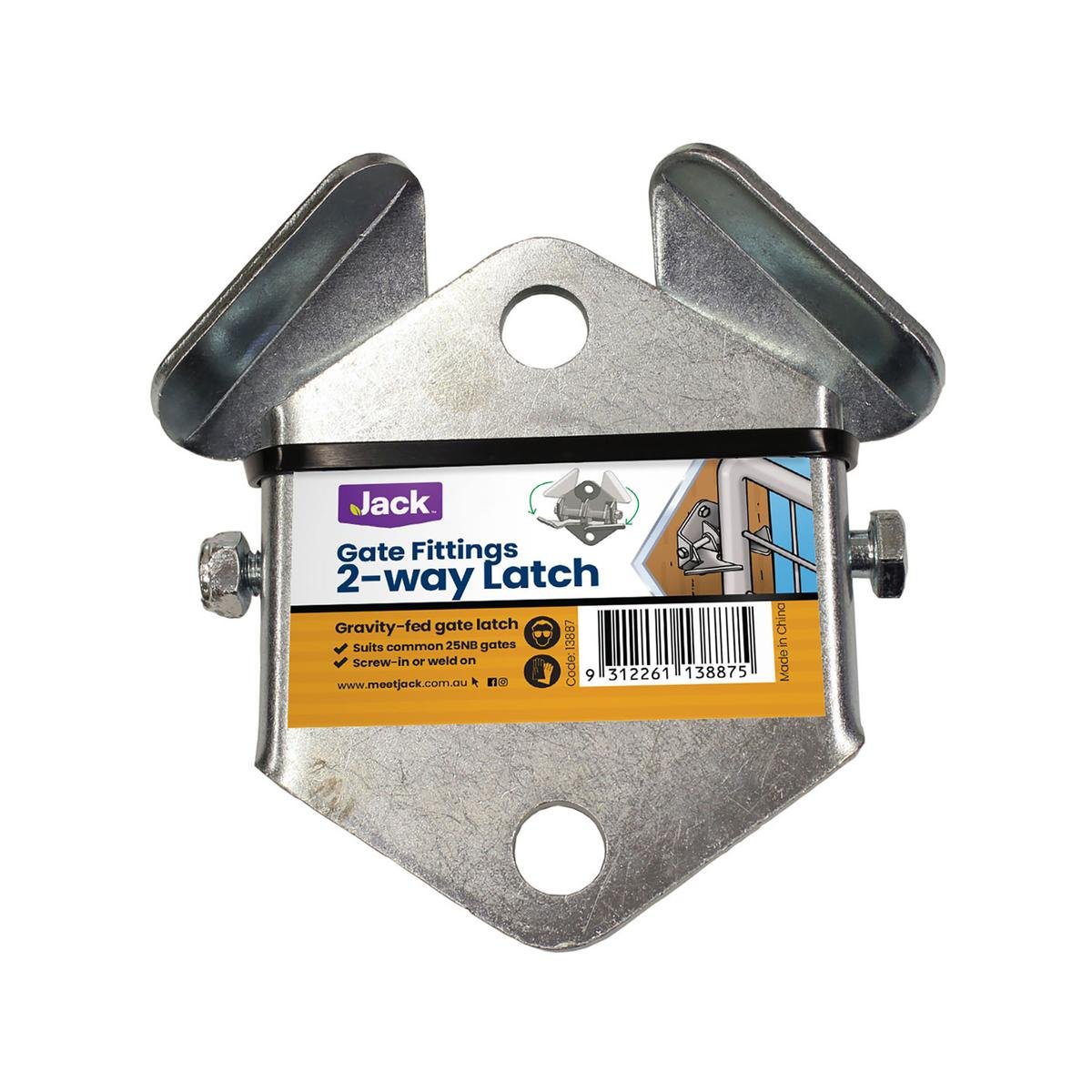 Jack 140 x 135 x 35mm 2-Way Gate Latch - Bunnings Australia