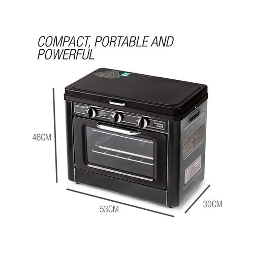 THERMOMATE 2 Burner Gas Portable Camping Oven Stove Combo, Grey ...