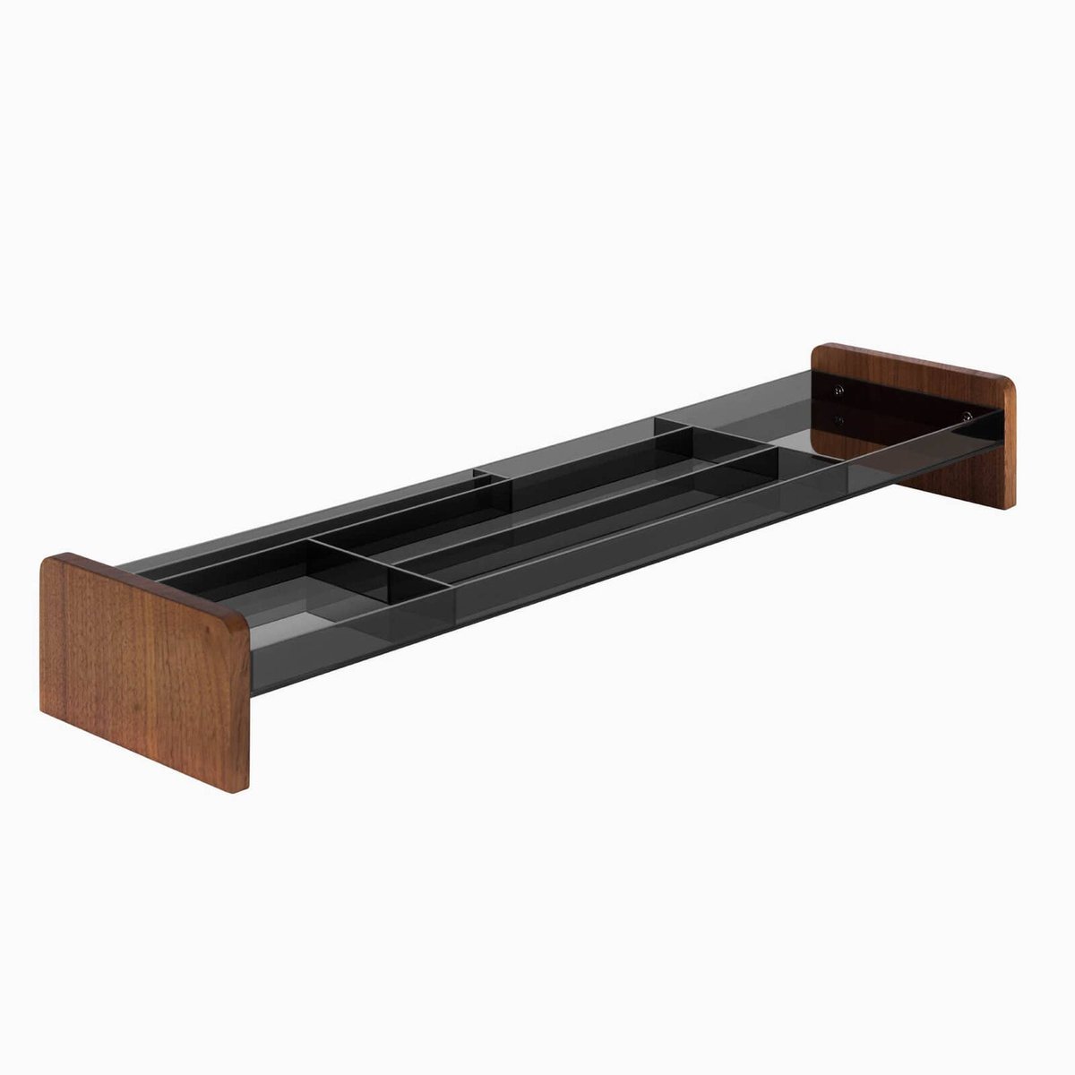 Desky Monitor Stand Organiser - Walnut - Bunnings Australia