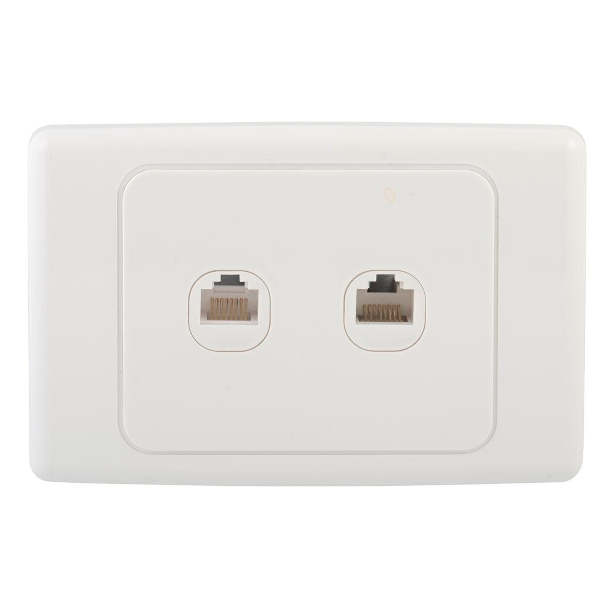 Deta Wallplate Cat-6 Outlet - Double - Bunnings New Zealand