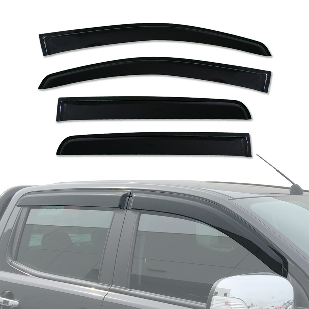 AUSGO Injection Weather Shields for Ford Ranger Dual Cab 2011-2022 ...