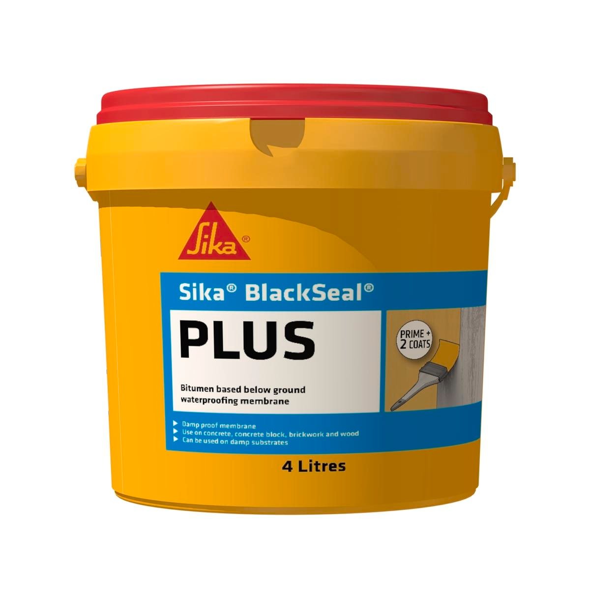 Sika 4L BlackSeal Plus Bitumen Waterproofing Membrane - Bunnings New ...