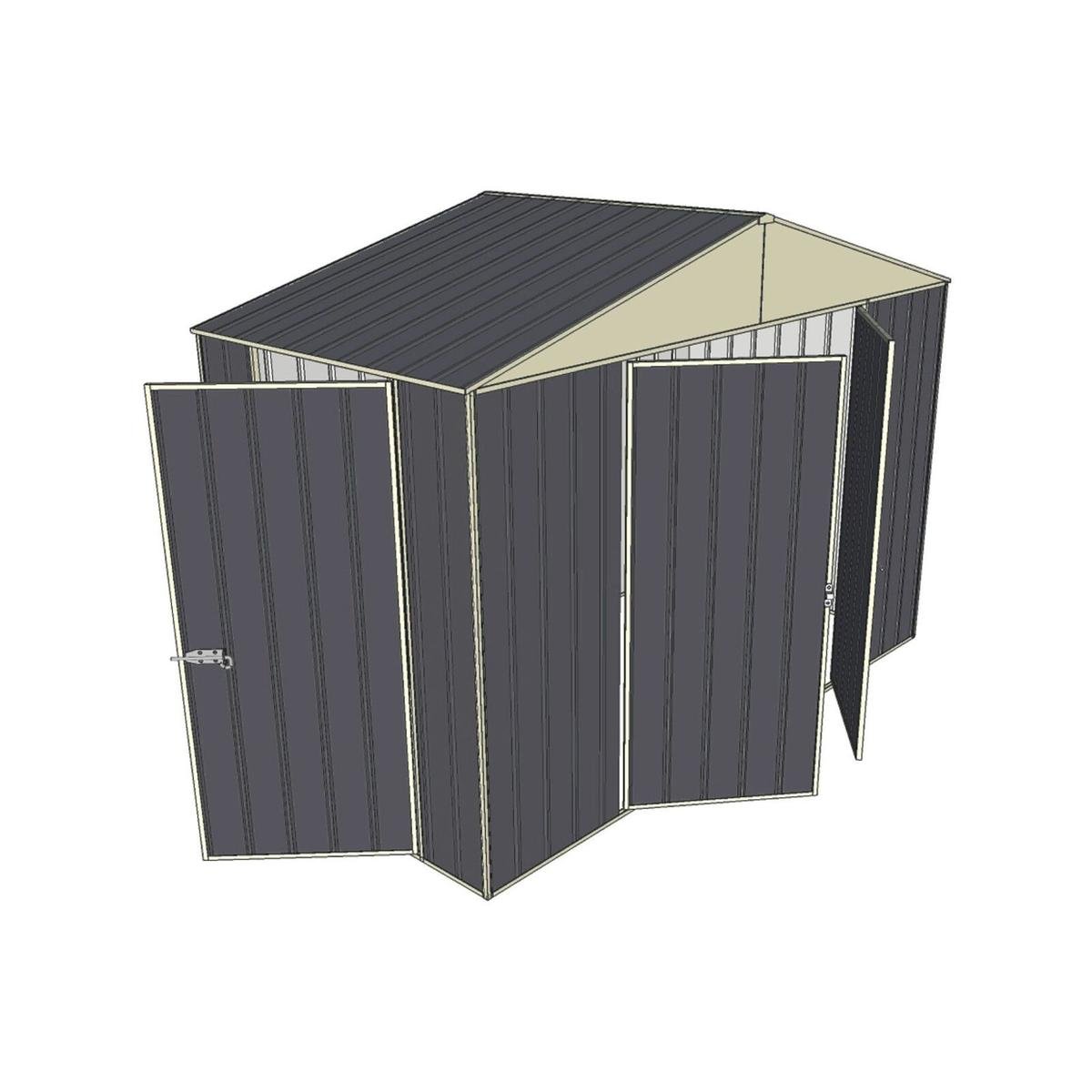 Build-a-Shed 3.0 x 1.5 x 2.3m Triple Hinge Door Narrow Shed - Grey ...