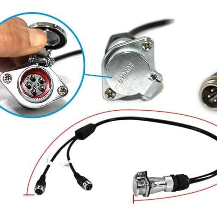 Elinz Reverse Camera Trailer Cable Coil 5PIN to 4PIN Male Connector 2 ...