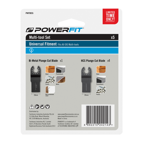PowerFit 5-Piece Multi Tool Plunge Cut Set - Bunnings Australia