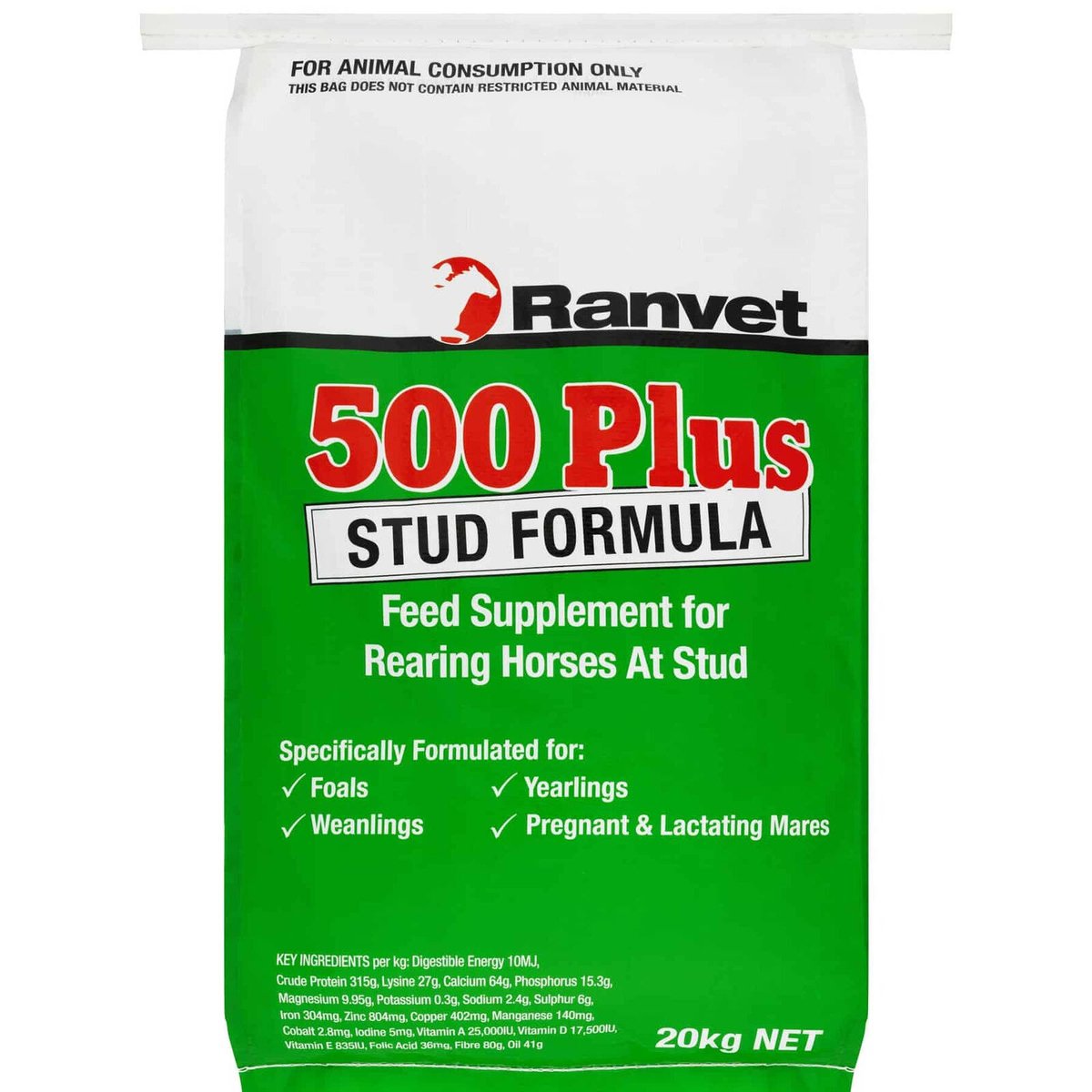Ranvet 500 Plus Horses Stud Formula Feed Supplement 20kg - Bunnings Australia