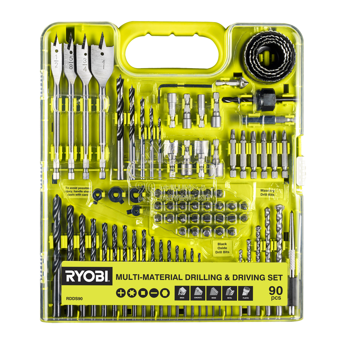 Ryobi 90 Piece Multi Material Drill and Standard Drive Kit - Bunnings ...