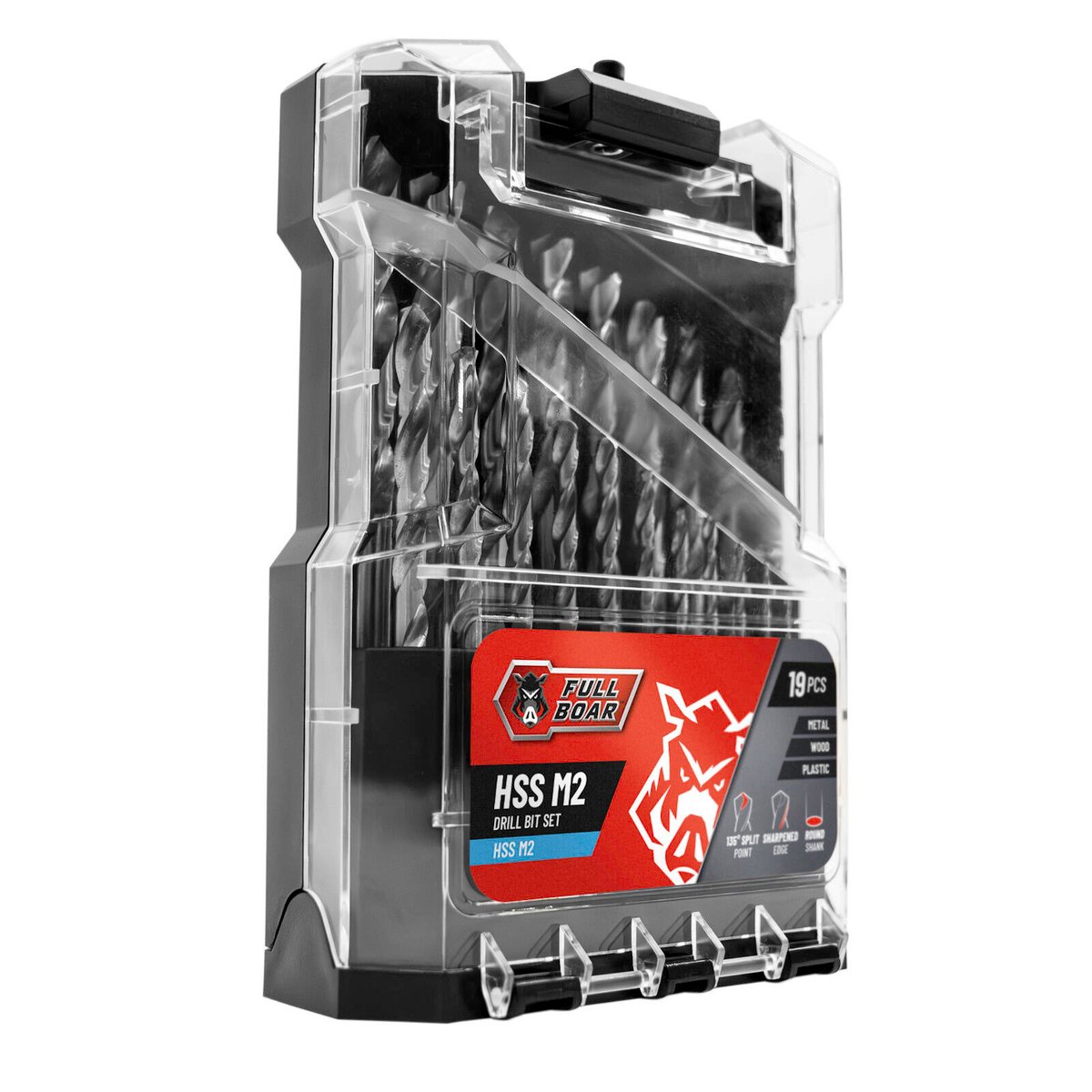 Full Boar 19 Piece HSS M2 Drill Bit Set - Bunnings Australia
