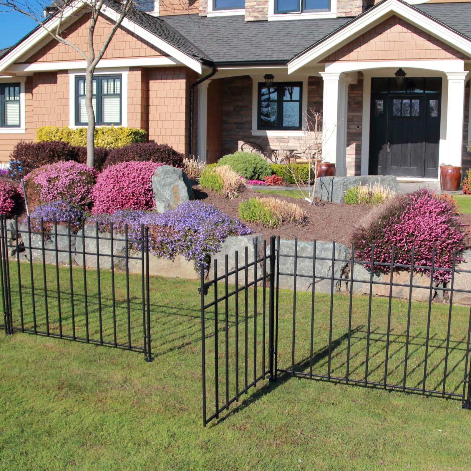 Peak 860mm Black Steel No Dig Fencing Manchester Fence Panel