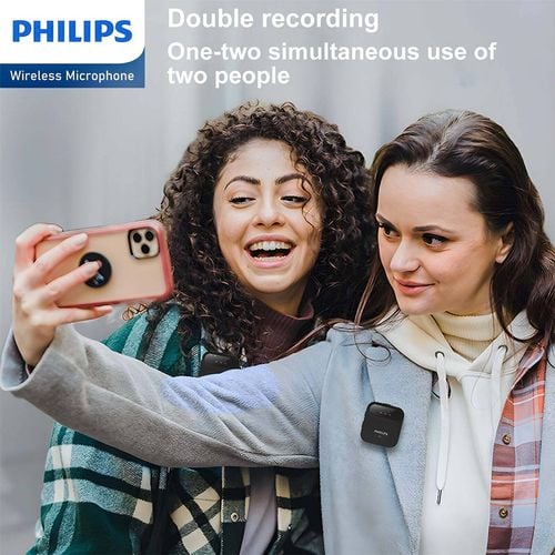 3pc Philips 2.4GHz Wireless Microphone HD Recording Mic w/ Charging ...