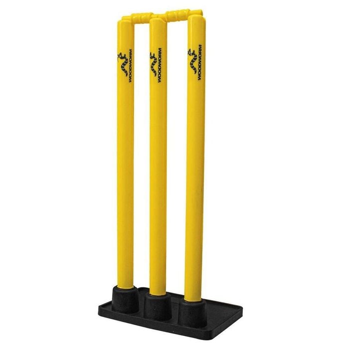 Woodworm Cricket Heavy Duty Rubber Base Stump and Bails Set - Bunnings ...