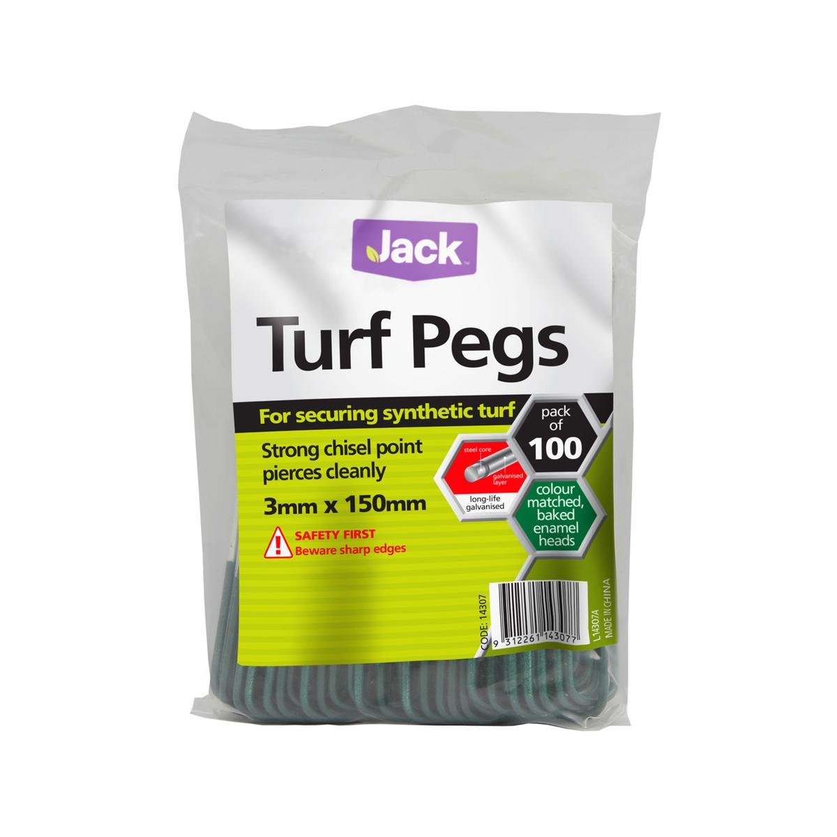 Jack 3 x 150mm Turf Peg - 100 Pack - Bunnings Australia