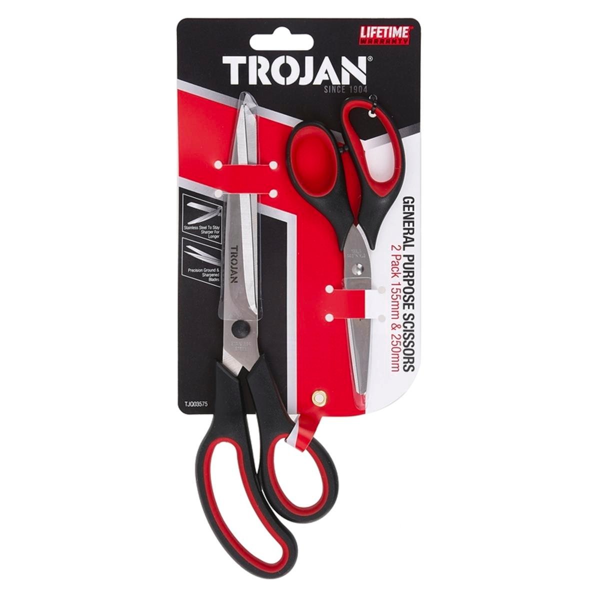 Trojan 160 / 230mm General Purpose Scissors - 2 Pack - Bunnings New Zealand