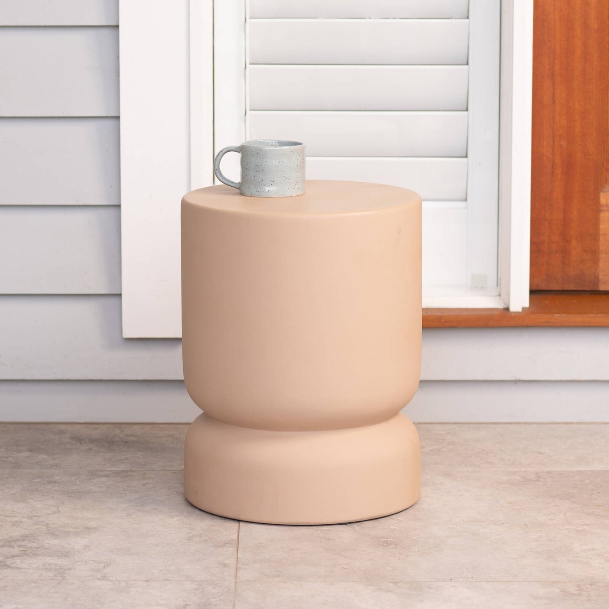 Marquee 350 x 350 x 450mm Stool Side Latte Rhodes - Bunnings Australia