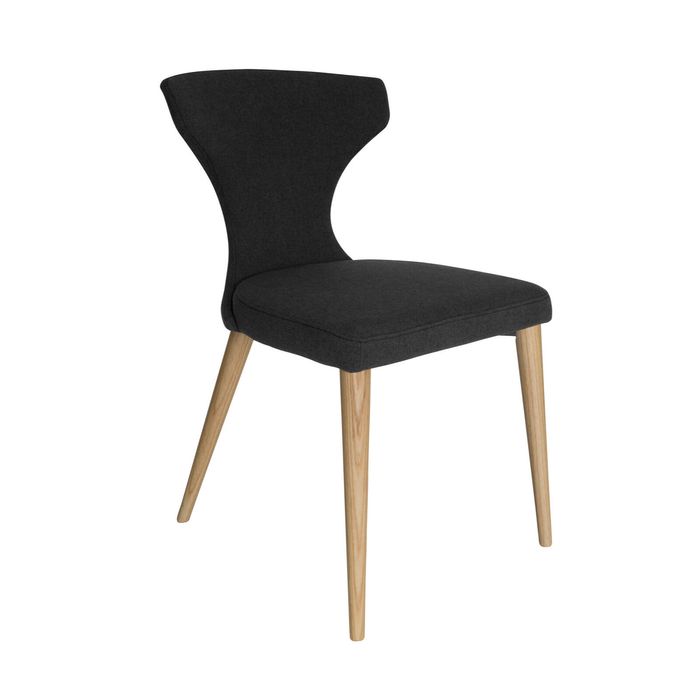SKDL Havana Dining Chair Dark Grey Fabric Natural Legs - Bunnings Australia