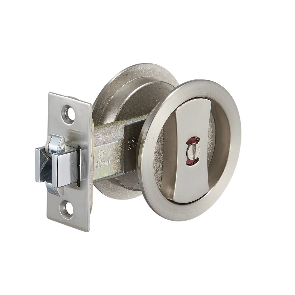 Zanda 50mm Brushed Nickel Round Cavity Sliding Privacy Set - Bunnings ...