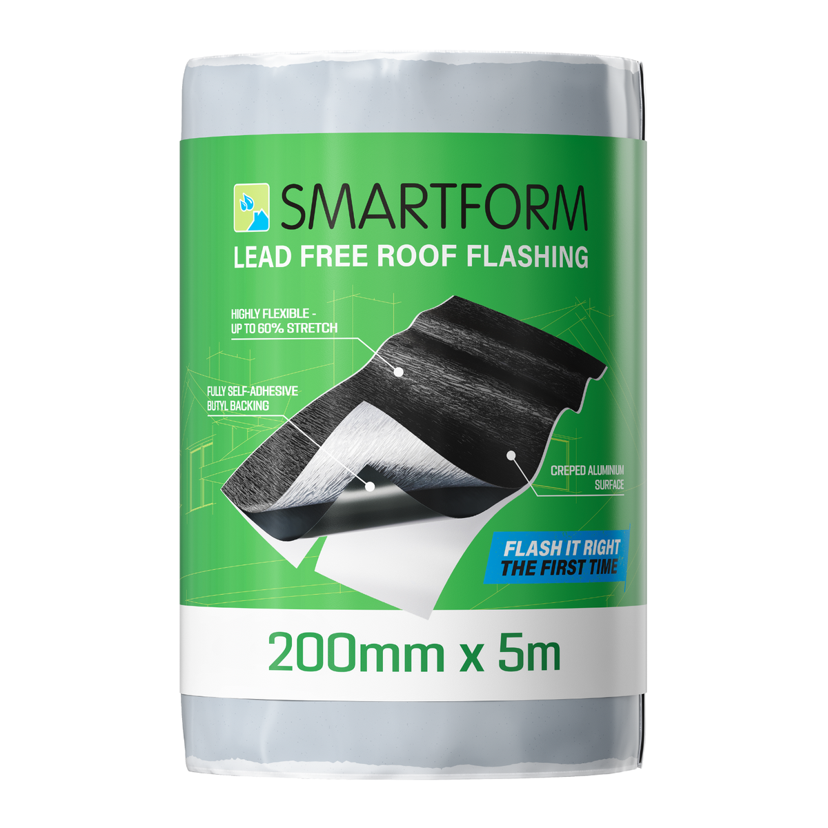 Smartform 200mm x 5m Black Lead Free Flashing - Bunnings Australia