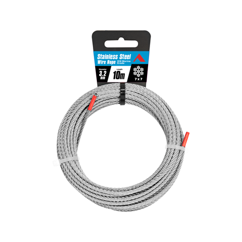 Pinnacle 3.2mm x 10m Marine Grade Stainless Steel Wire Rope - Bunnings ...