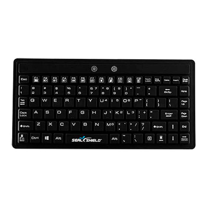 Seal Shield Seal Silk Mini Glow Waterproof Silicone Keyboard Black ...