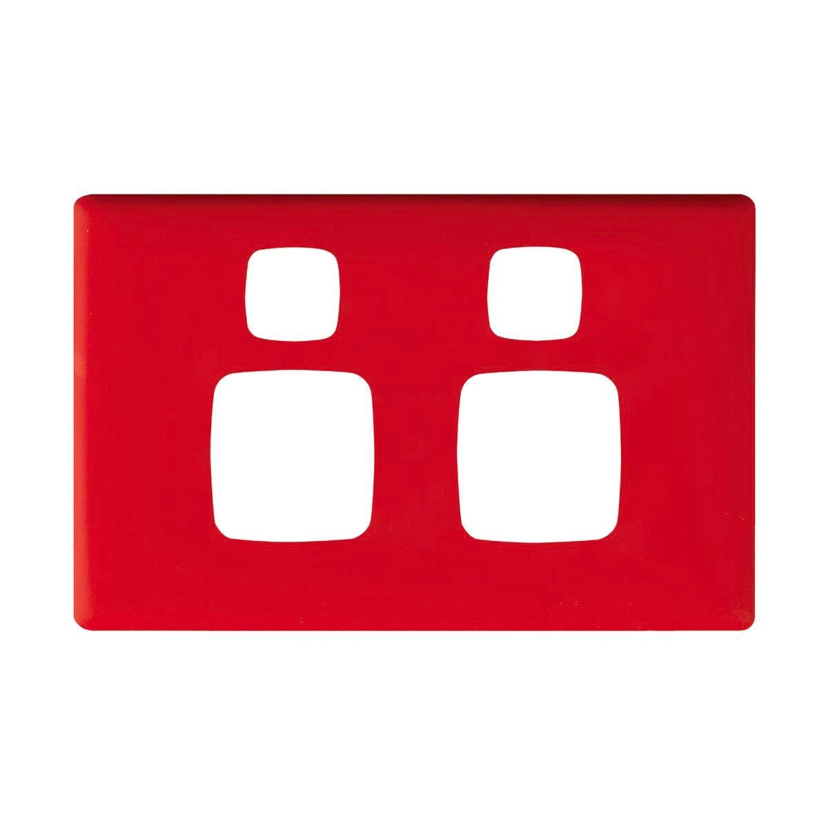 HPM LINEA Double Powerpoint Coverplate - Saucy Red - Bunnings Australia