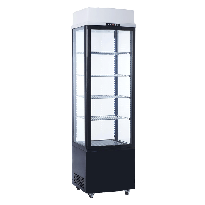 Exquisite Upright Glass Display Refrigerators Black with LED 235 Litre ...