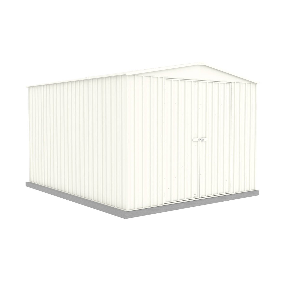 Absco Sheds 3.00mW x 3.66mD x 2.30mH Surfmist Double Door Highlander ...