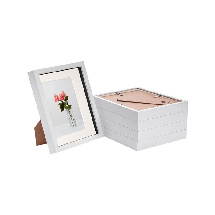 Nicola Spring 8" x 10" White 3D Box Photo Frames - 5" x 7" Mount - Pack ...