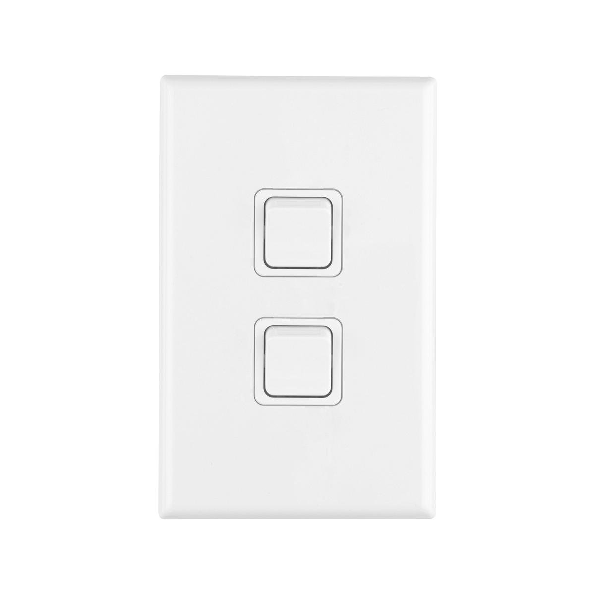 Deta White X7 Double Gang Switch - 10 Pack - Bunnings New Zealand