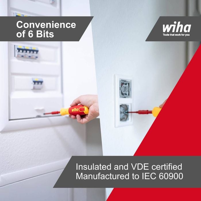 Wiha Magazine Bit Holder LiftUp 6 x 75mm Slim Bits Screwdriver ...