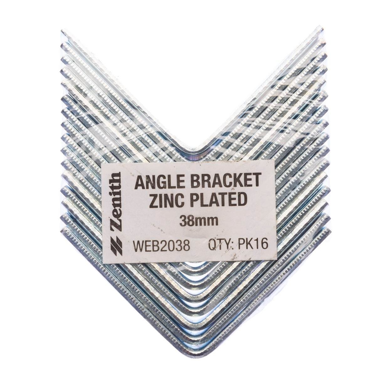 Zenith 38mm Zinc Plated Angle Bracket - 16 Pack - Bunnings Australia