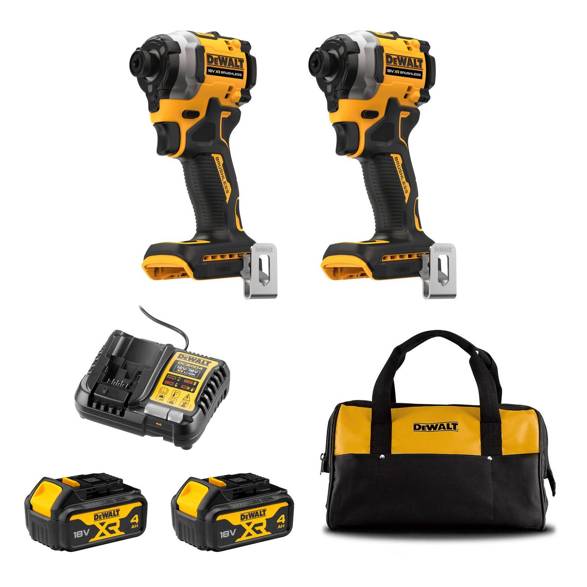 DeWALT 18V XR 4.0Ah Twin Impact Driver Kit DCZ2850M2-XE - Bunnings Australia