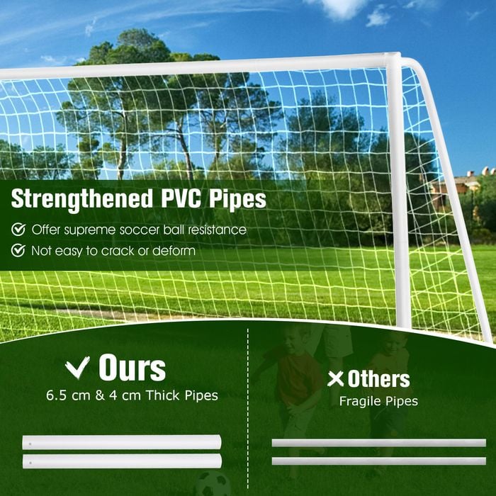 Costway 3.7x 1.8M Kids Soccer Goal Classic Outdoor Football Training ...
