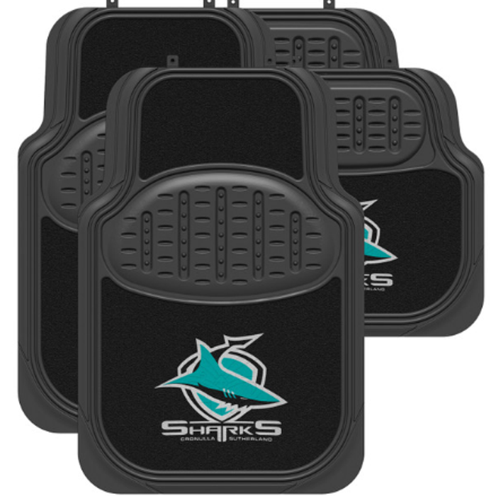 Cronulla Sharks Official Nrl Universal Rubber Car Floor Mats Carpet ...