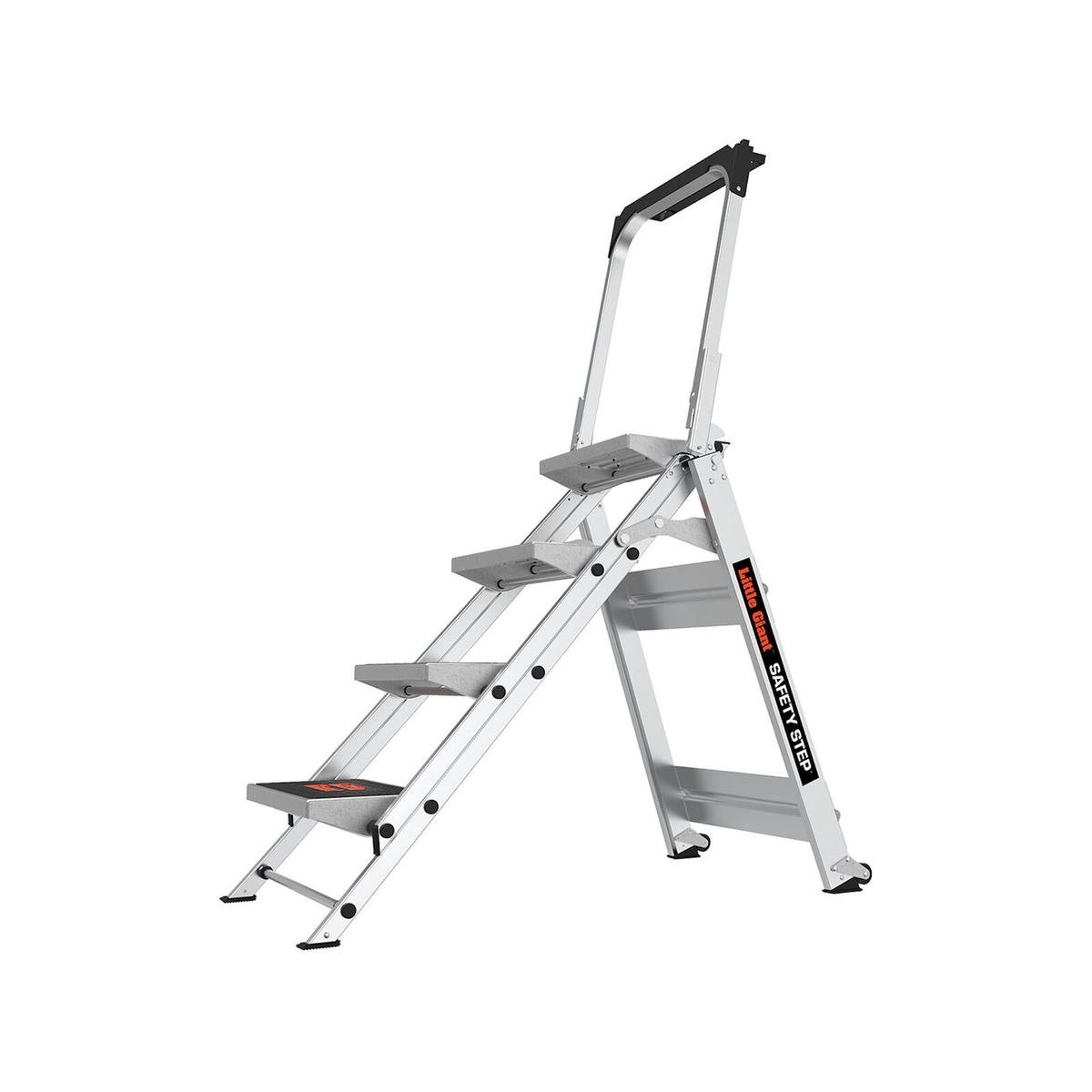Little Giant 150kg Aluminium Safety Step 4 with Bar Single Side ...