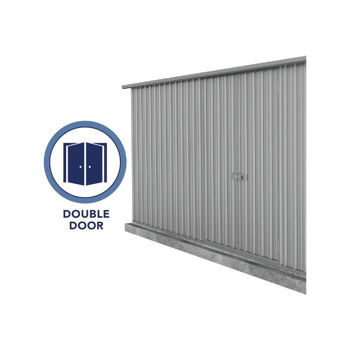 Absco Sheds 4.48 x 2.26 x 2.0m Zincalume Workshop Double Door Garden ...