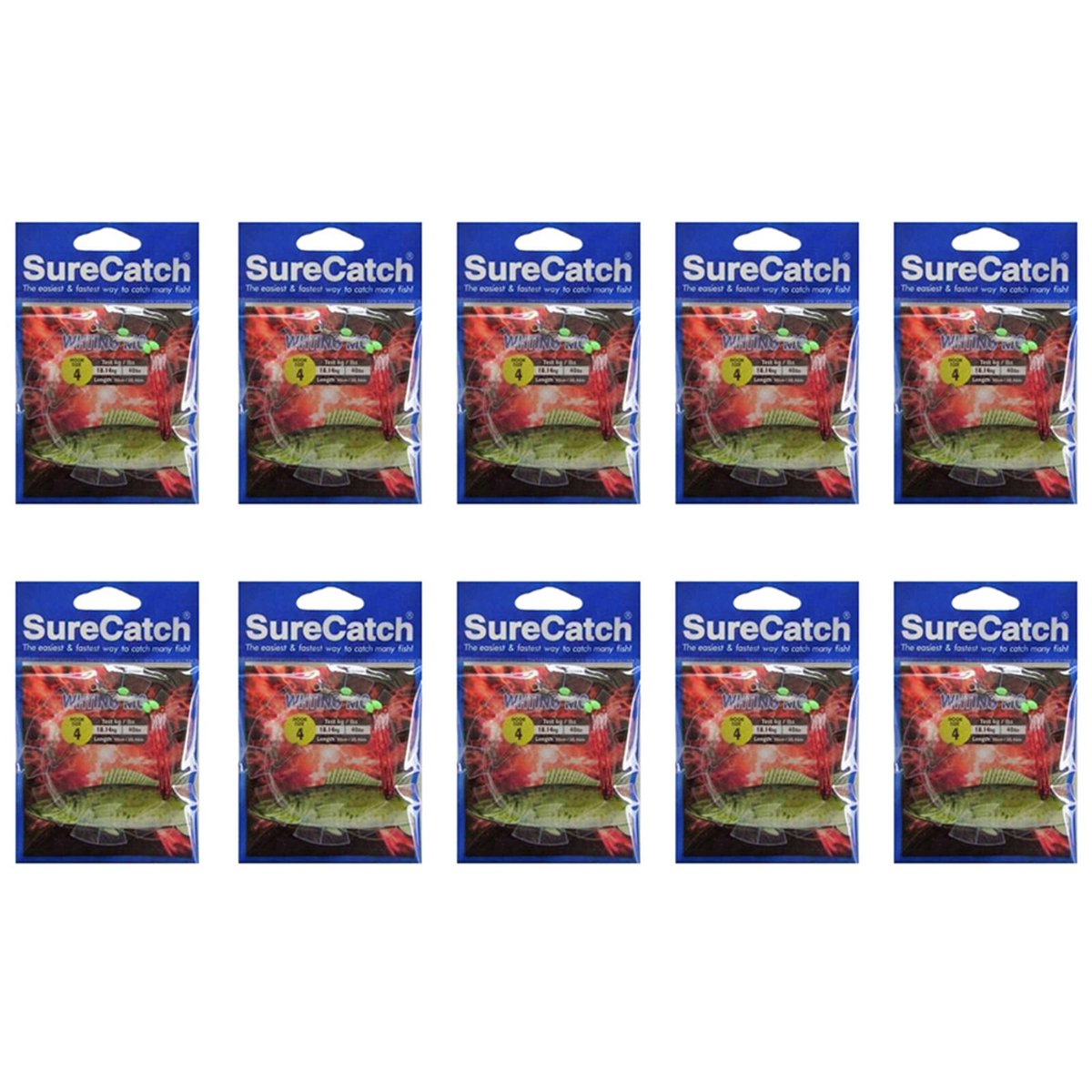 10x Surecatch Whiting Rig Hooks and Lumo Beads Size 4 - Bunnings Australia