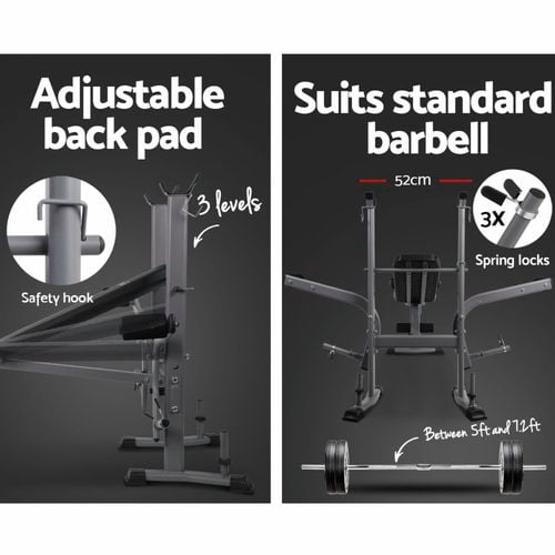 Everfit Weight Bench Adjustable Bench Press 8-In-1 Gym Equipment ...