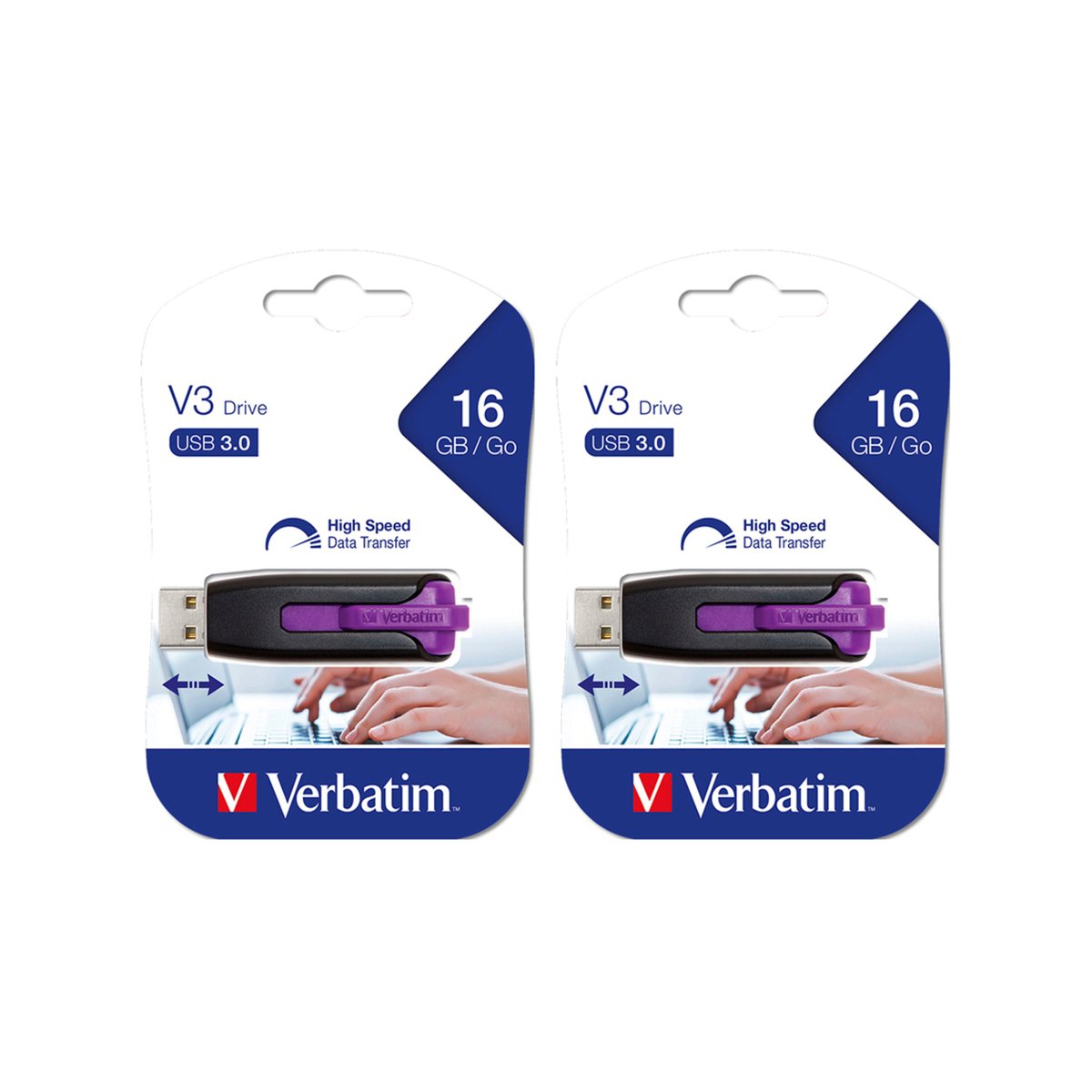 2x Verbatim Store'n'Go V3 16GB USB 3.0 Stick Drive - Violet - Bunnings ...