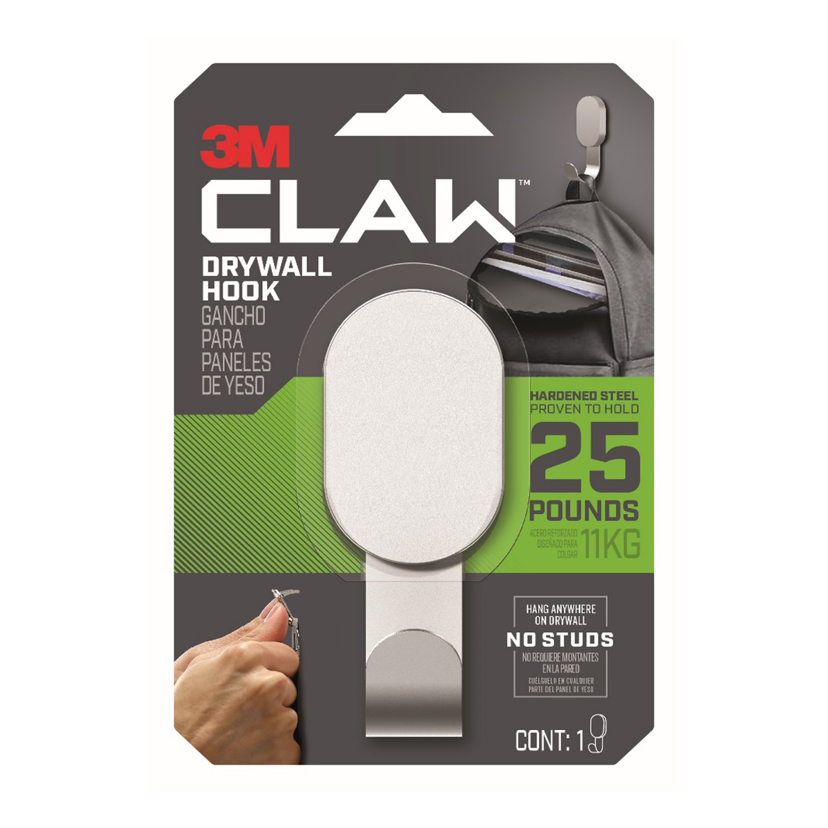 3M 11kg Silver CLAW Wall Hooks - Bunnings Australia