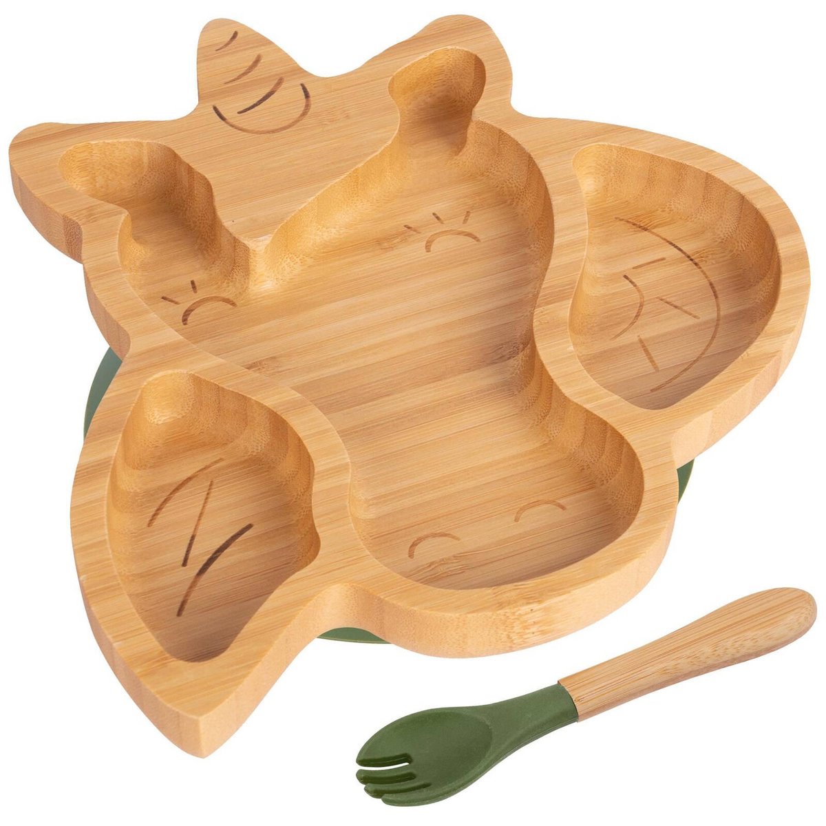 Tiny Ding Bamboo Unicorn Baby Weaning Plate & Fork Set - Bunnings Australia