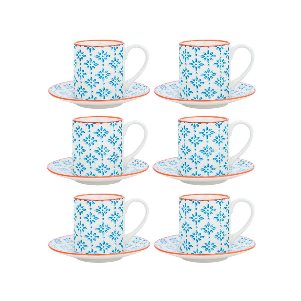 Nicola Spring Patterned Espresso Cup and Saucer Coffee Set - 65ml - Set ...