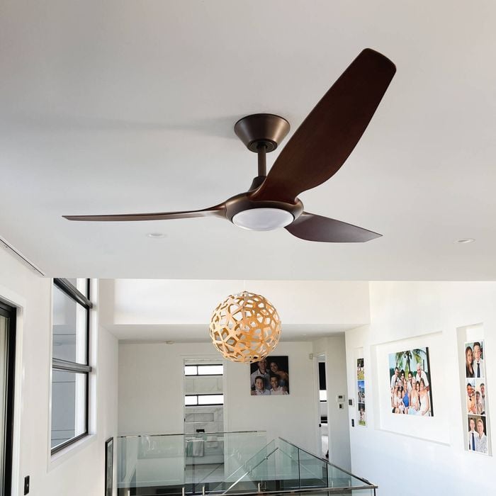 ThreeSixty 132cm 3 Blade DC Bronze/Koa Delta Ceiling Fan with Light ...