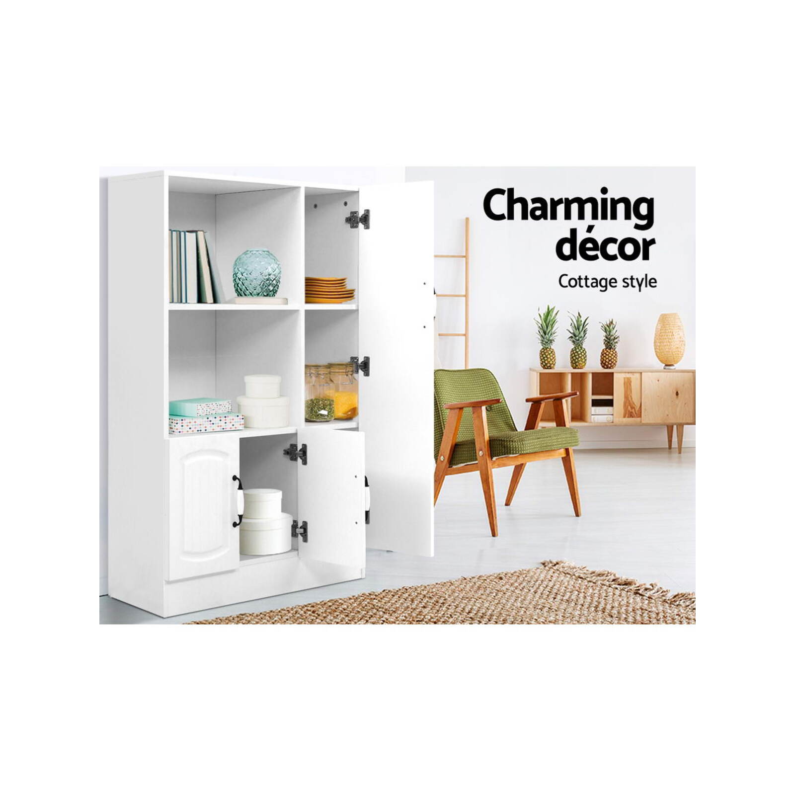 Artiss Buffet Sideboard Storage Cabinet Hallway Table White Bunnings Australia
