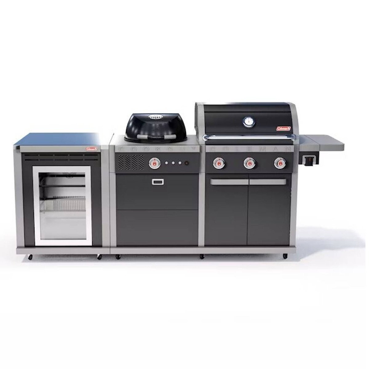 Coleman Revolution Dual Fuel Kitchen With Fridge Modules - Black Gloss ...