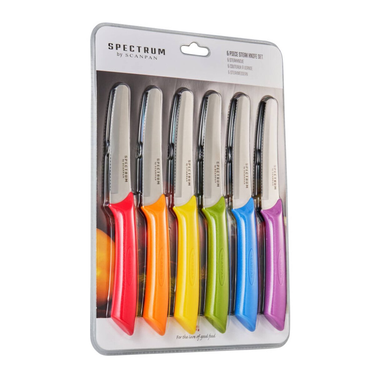 Scanpan Spectrum Serrated Steak Knife Set 6 Piece | Multi Coloured ...
